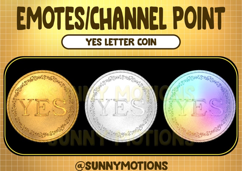 Twitch Cool Gold Yes or No Decision Coin Emotes / Old Channel - Etsy