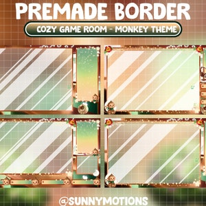 ANIMATED Twitch Overlay Stream Package / Lo-fi Aesthetic Brown Monkey ...