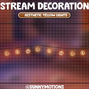 4 Animated Stream Decoration Flashing Aesthetic Yellow Lights Chains ...