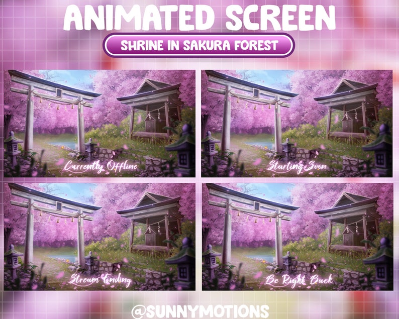 Animated Twitch Stream Package Overlay / Shrine Temple Day / - Etsy