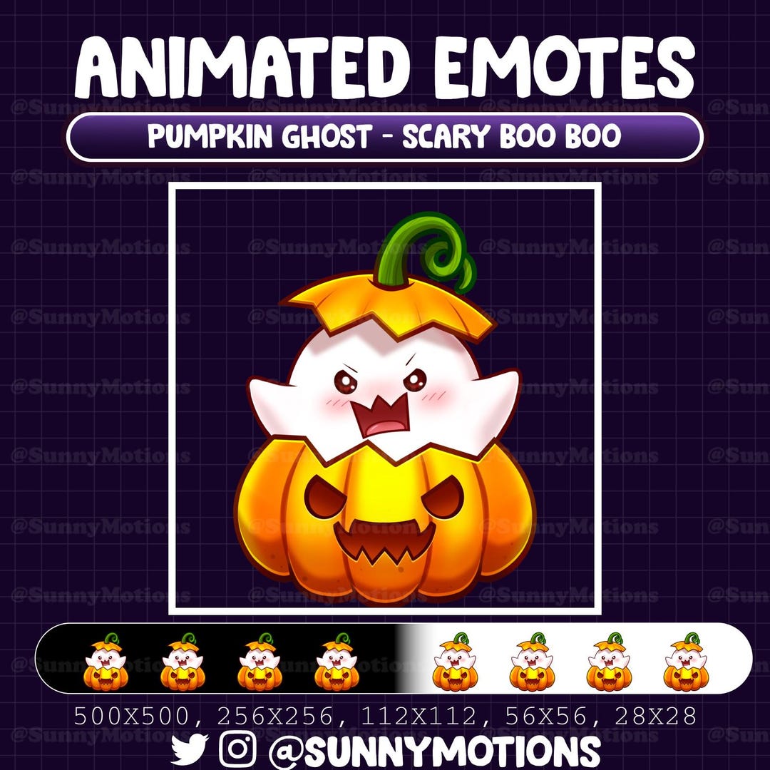 Animated Twitch Emotes: Scary Ghost in Pumpkin, Kawaii Pumpkin Carving ...