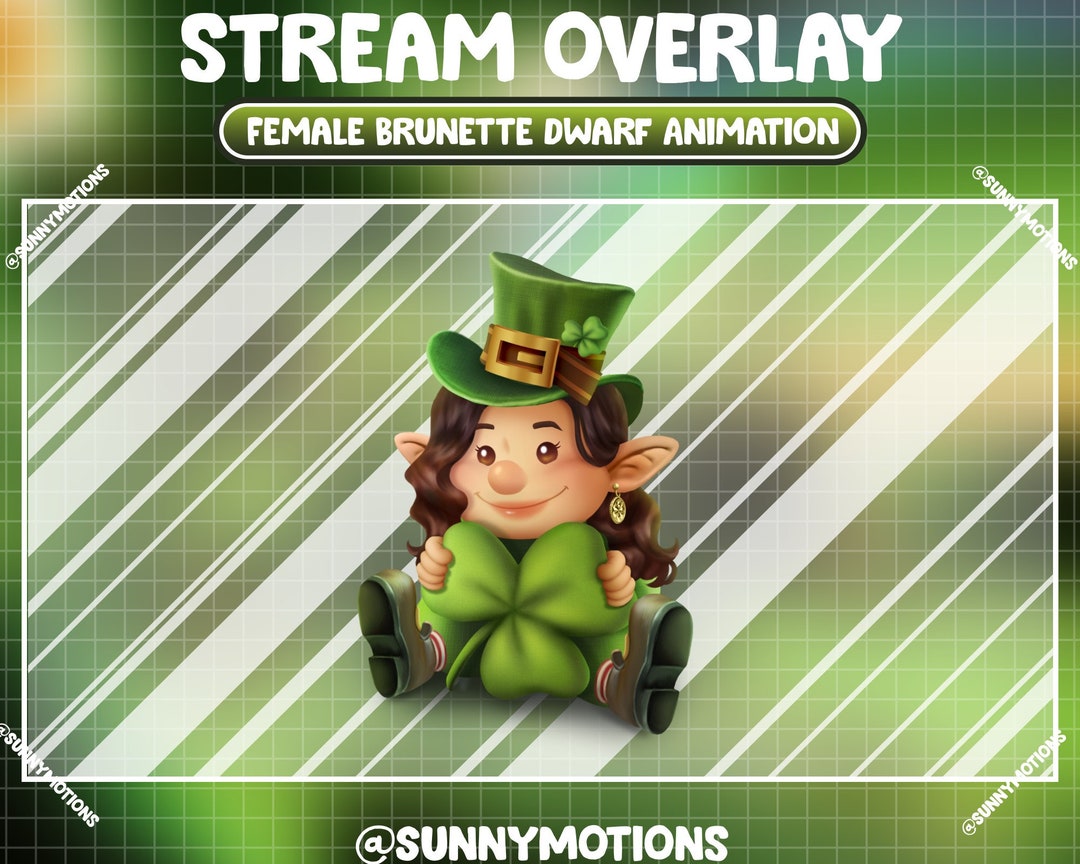 Animated Stream Decoration: Real Female Brunette Dwarf / Lo-fi Shamrock ...