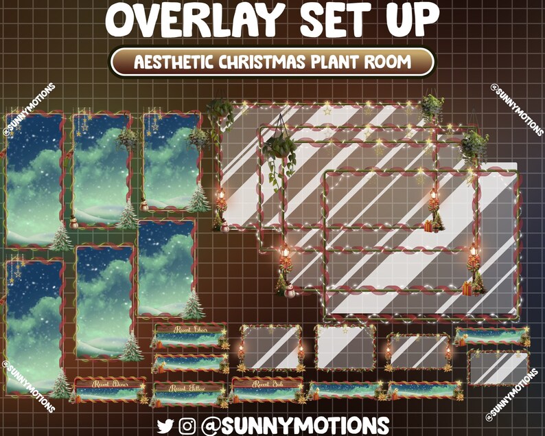 ANIMATED Twitch Overlay Stream Package: Lo-fi Aesthetic Red Christmas ...