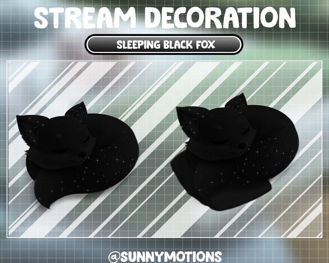 Animated Stream Decoration Real Sparkles Black Fox / Mythology Fire ...