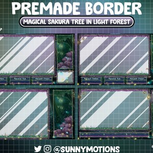 FULL ANIMATED Stream Package: Magical Sakura Tree in Light Green Forest ...