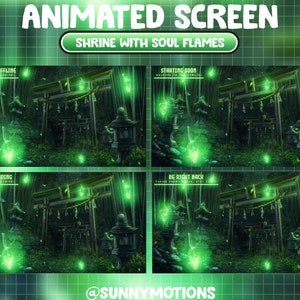 Animated Twitch Stream Package Overlay / Green Shrine With Soul Flames ...