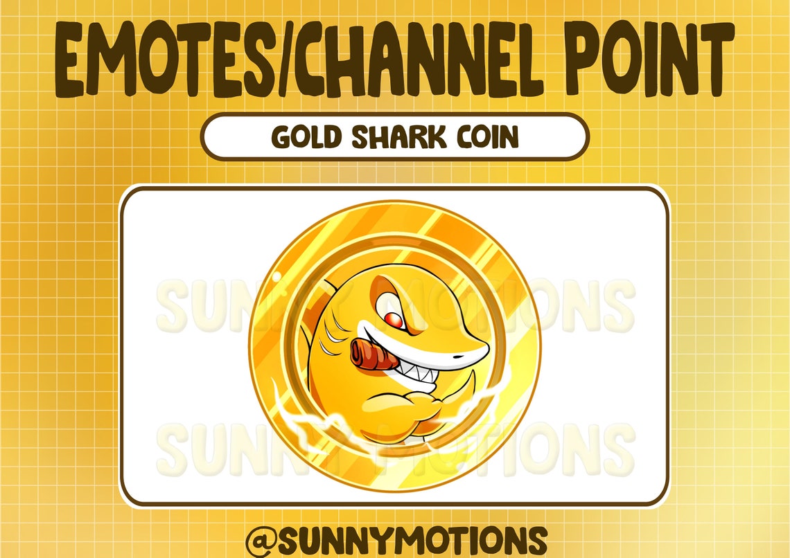 Twitch Cool Gold Shark Coin Emotes / Channel Points / Kawaii - Etsy