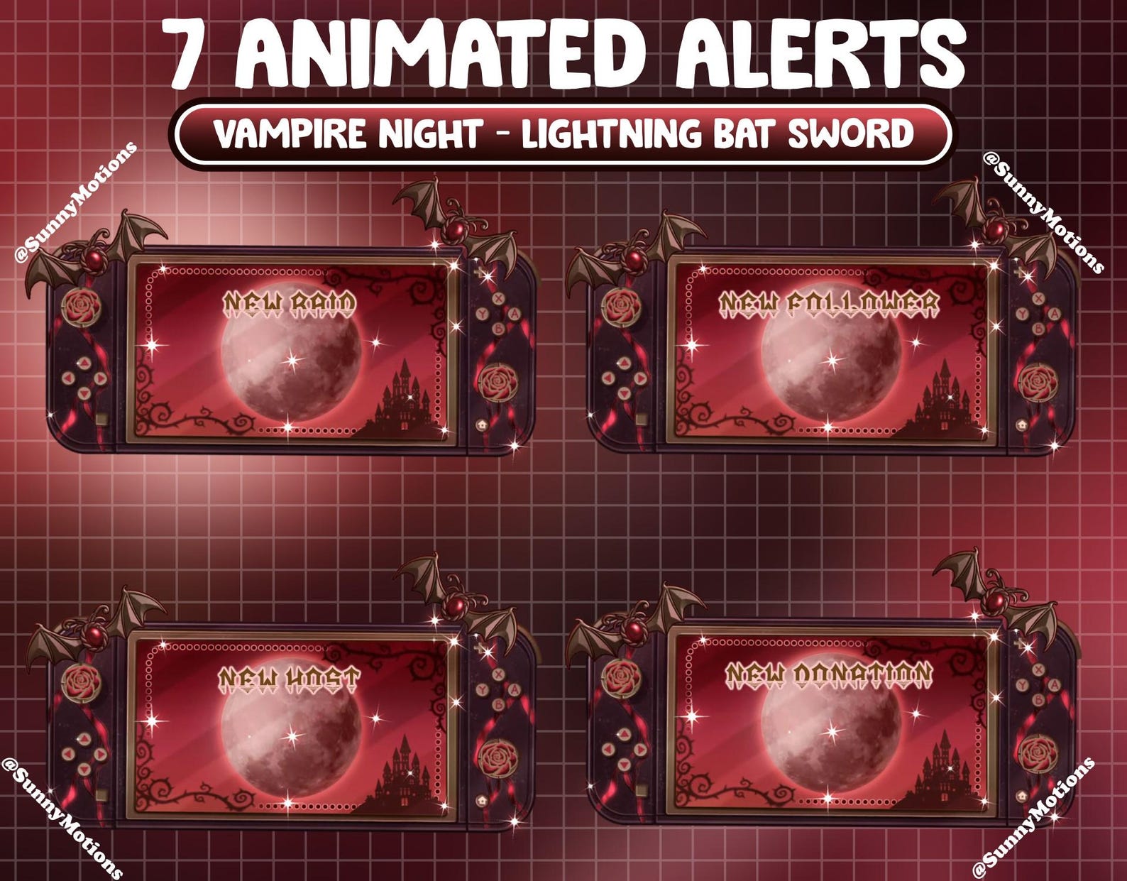 ANIMATED Stream Package: Lo-fi Aesthetic Crimson Vampire Sword ...