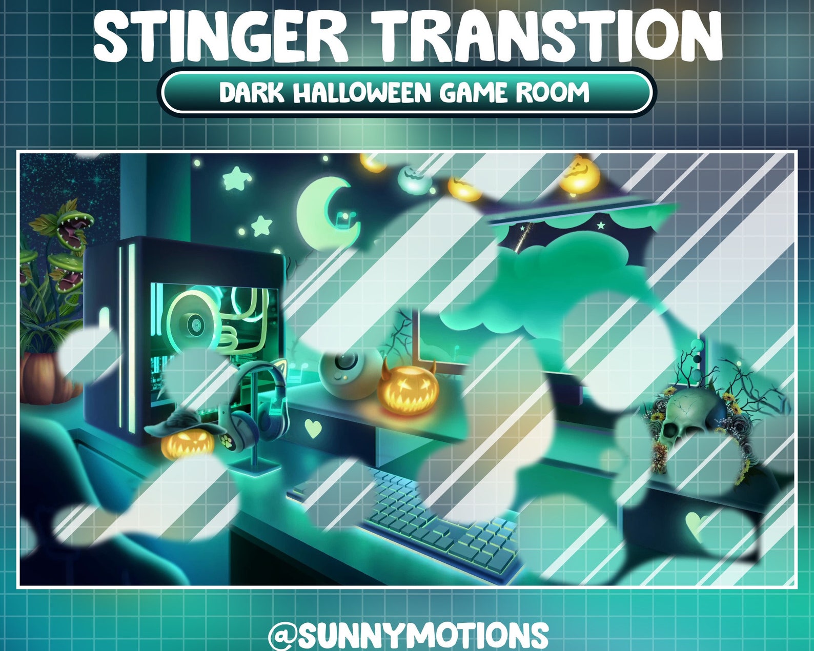 Animated Twitch Stream Stinger Transition / Dark Green - Etsy