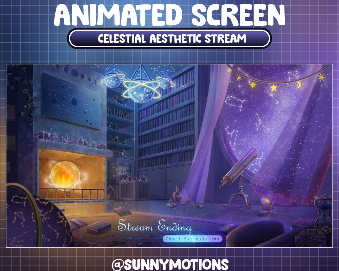 Animated Celestial Room Twitch Overlay / Astrology Sky Theme / Witchy ...