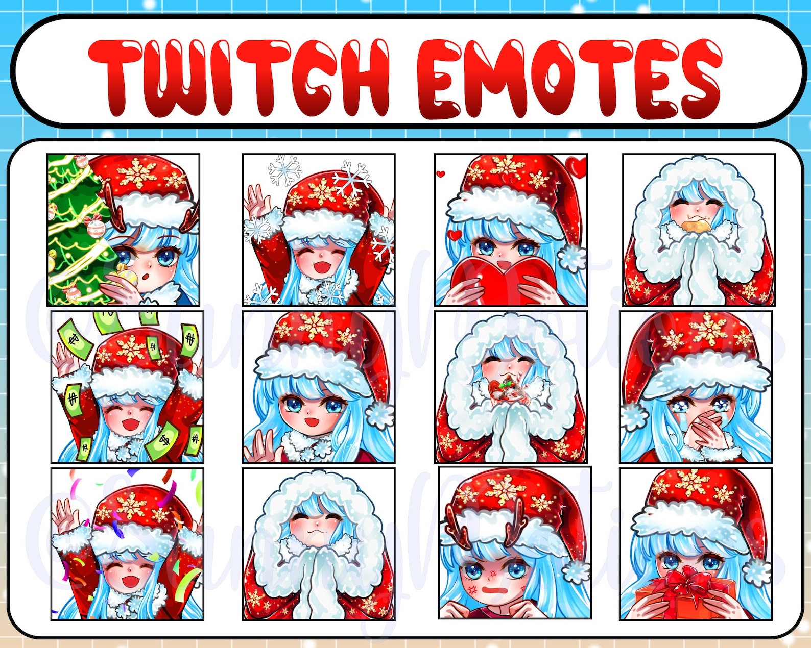 Custom Twitch Stream Emotes and Sub Bit Badges / Cute Chibi | Etsy