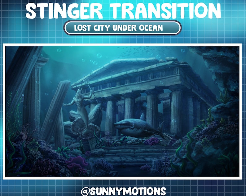Animated Twitch Stream Stinger Transition / Temple Under Ocean - Etsy