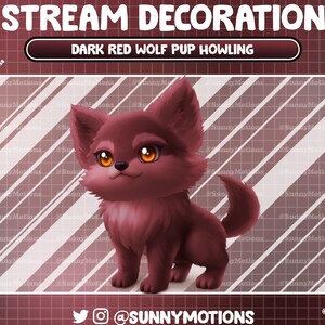 Animated Stream Decoration: Aesthetic Dark Red Wolf Pup Howling, Blood Baby Wolf Cub Twitch ...