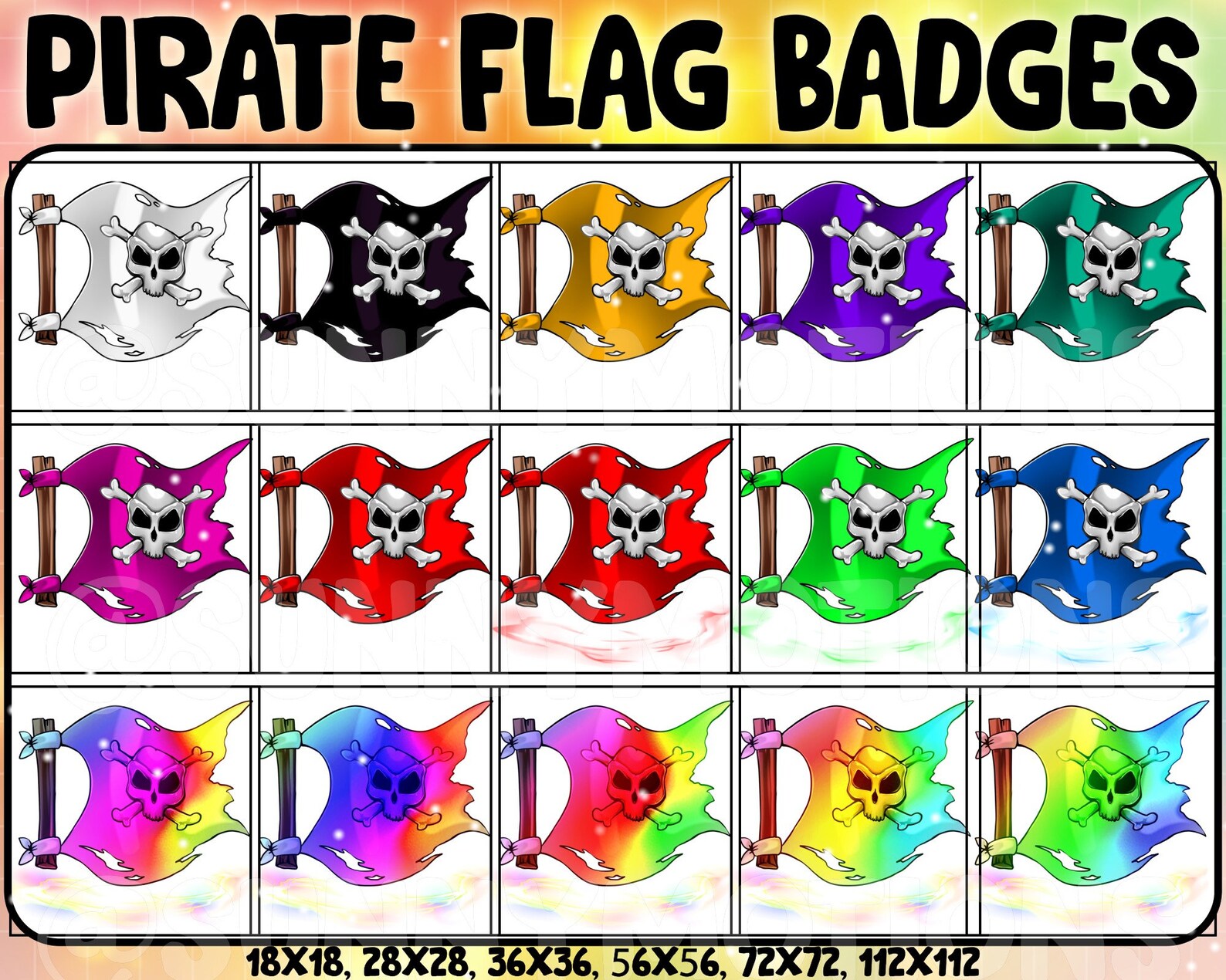 Pirate Flags Twitch Sub Bit Badges / Kawaii Cute Subscribers - Etsy