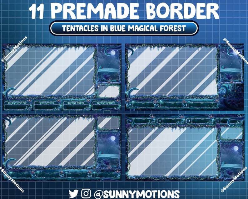 ANIMATED Stream Package: Tentacles Octopus in Blue Galaxy Magical ...