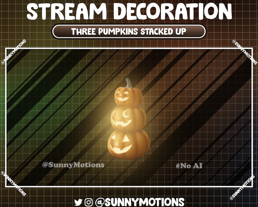 2 Animated Stream Decoration: Aesthetic Three Pumpkins Stacked Up ...