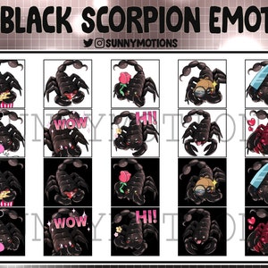 Cute Black Scorpions Twitch Emotes, Discord Streamer, Kawai Predatory ...