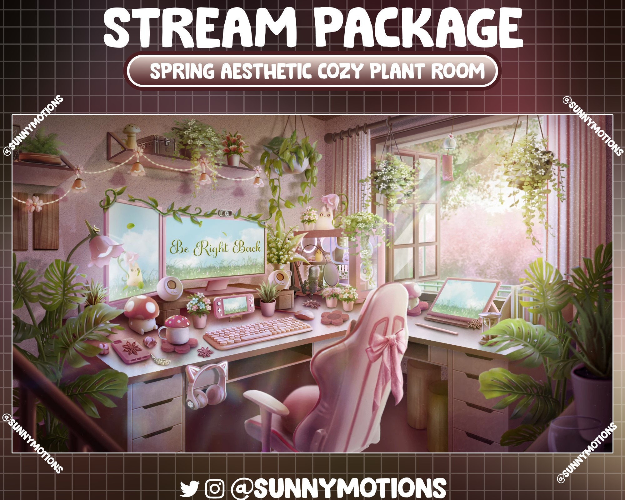 ANIMATED Stream Package: Cute Warm & Cozy Spring Lo-fi Desk With ...