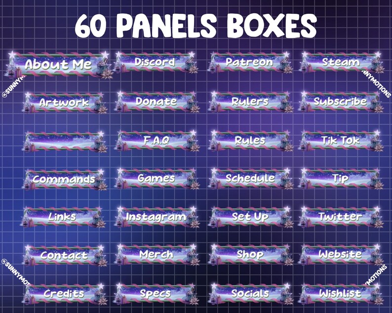 ANIMATED Twitch Overlay Stream Package: Aesthetic Cozy Purple Christmas ...