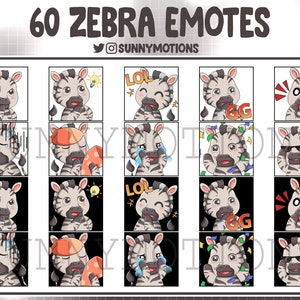 Cute Grévy's Zebra Twitch Emotes Discord, Streamer, Kawai African ...