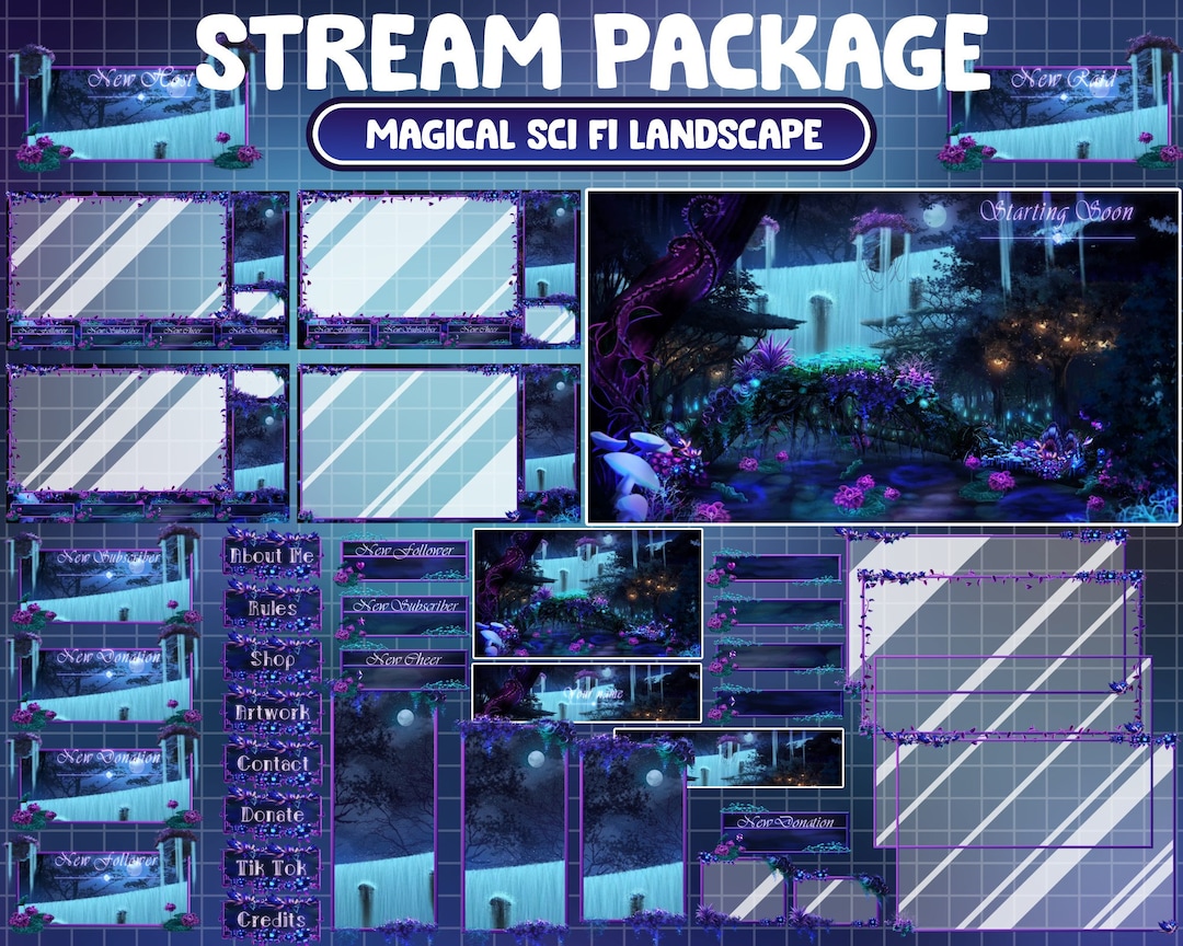 ANIMATED Twitch Stream Package / Glowing Spirit Elven Forest / Fantasy ...