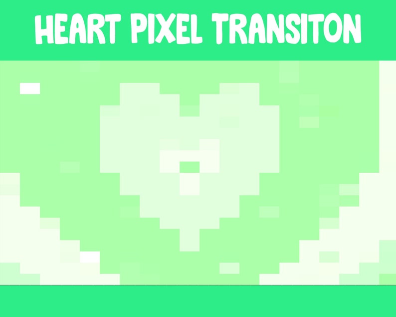 6x Animated Heart Shapes Pixel Twitch Stinger Transition / Valentine ...