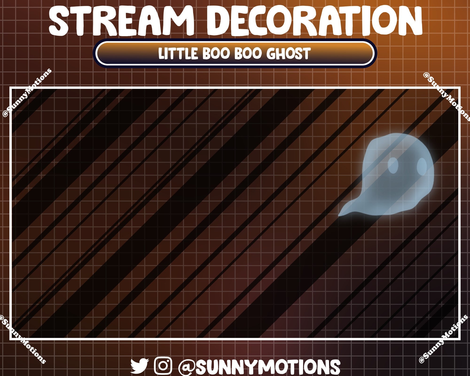 2x Animated Stream Decoration: Pastel Blue Boo Boo Ghost Twitch Overlay ...