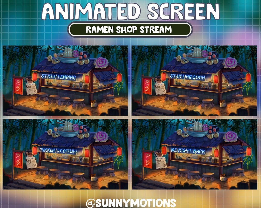 Animated Twitch Screen Overlay / Mystic Ramen Shop Japan Scene ...