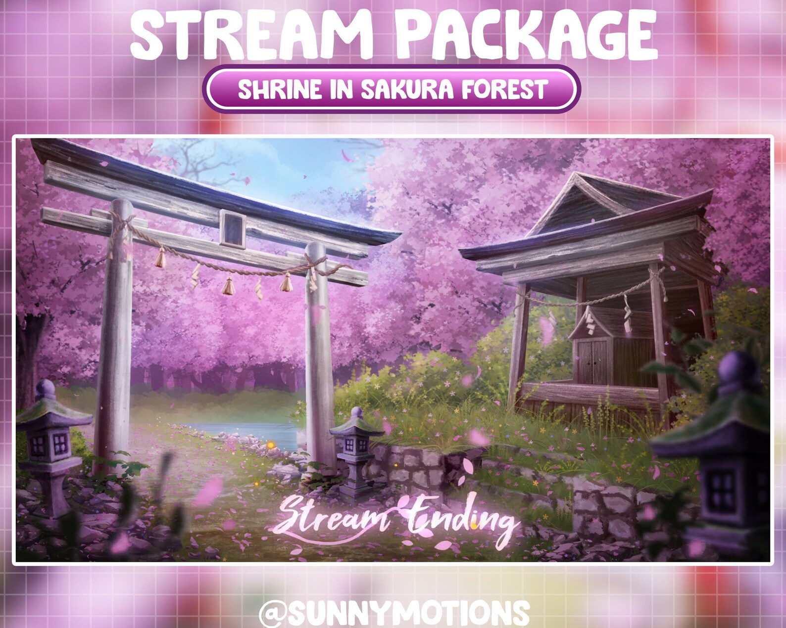 Animated Twitch Stream Package Overlay / Shrine Temple Day / - Etsy