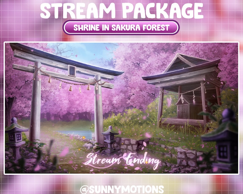 Animated Twitch Stream Package Overlay / Shrine Temple Day / - Etsy