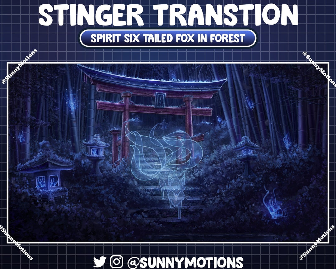 3 Animated Stream Stinger Transition: Spirit 6 Tailed Fox in Aesthetic ...