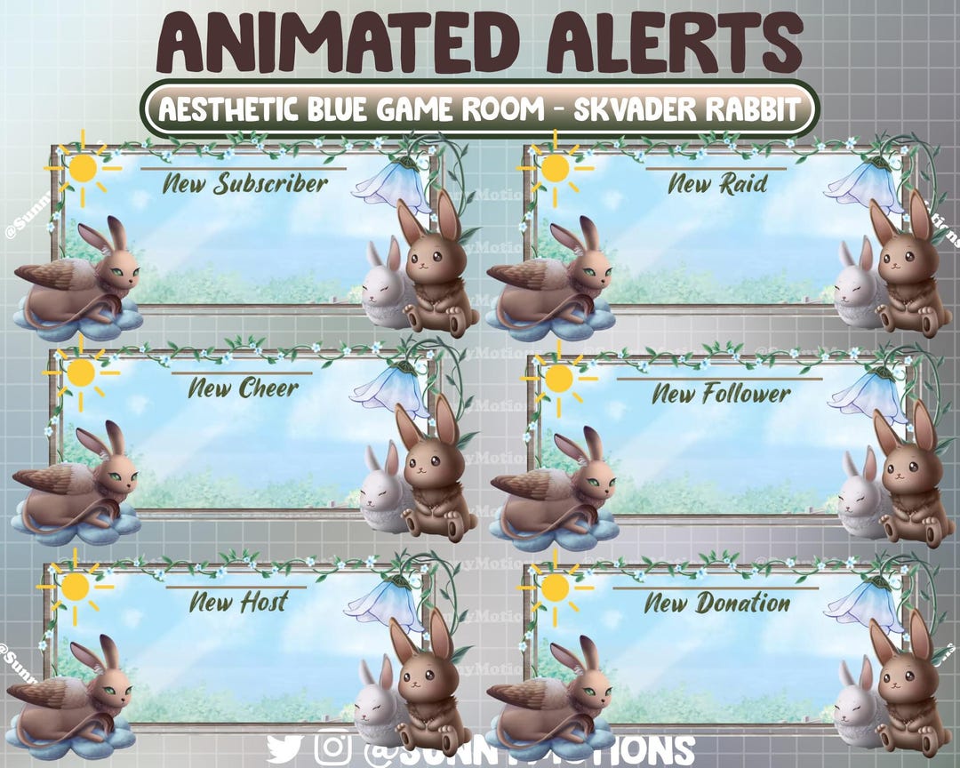 7 Animated Stream Alerts: Lo-fi Aesthetic Rabbit House, Skvader Rabbit ...