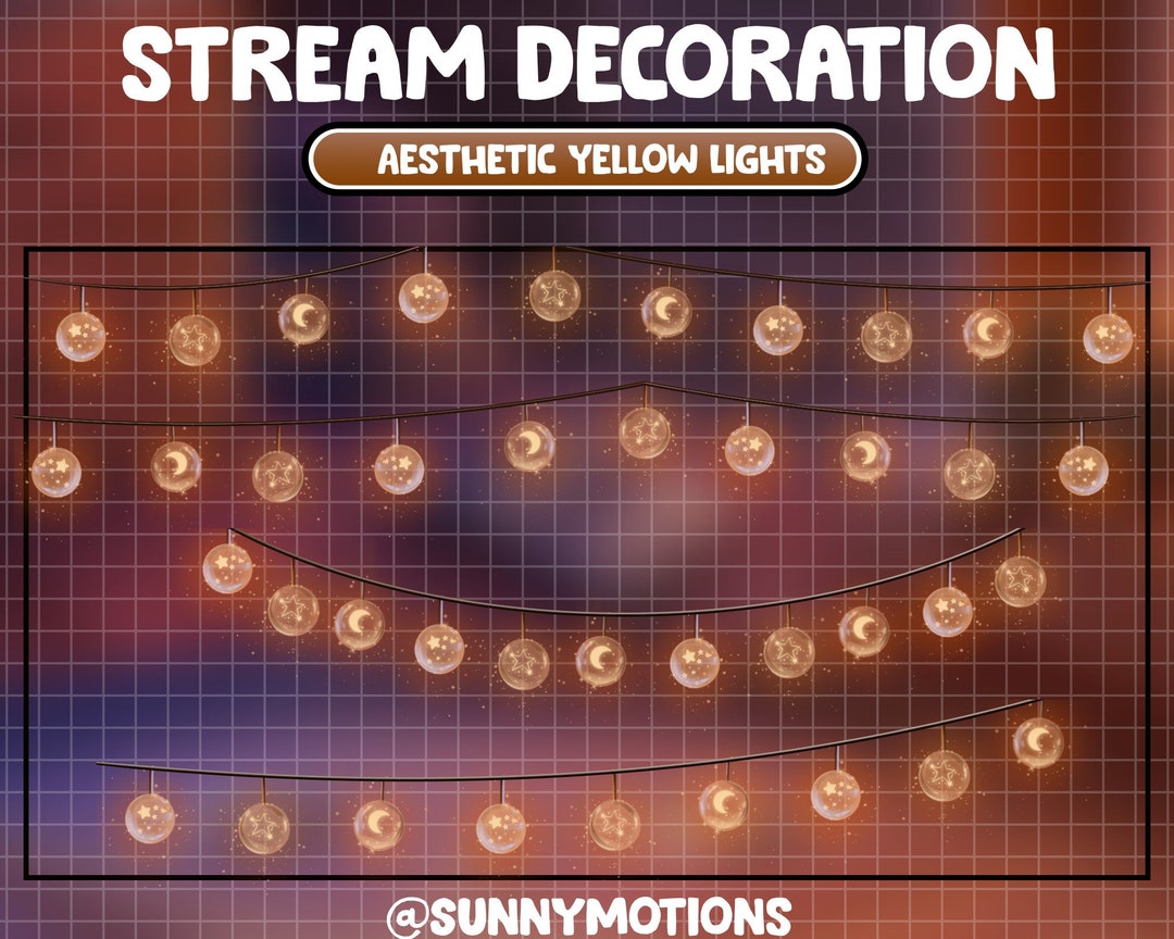 4 Animated Stream Decoration Flashing Aesthetic Yellow Lights Chains ...
