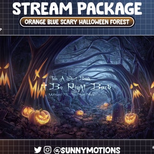 ANIMATED Twitch Overlay Stream Package: Orange Blue Scary Spookiest ...