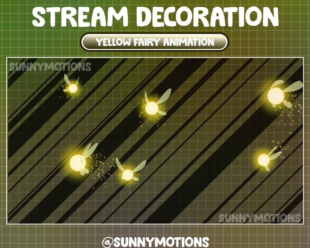 Animated Stream Decoration Magical Yellow Sun Fairy Theme, Kawaii ...