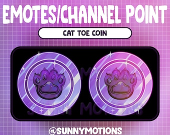 Pink Shiny Paw Twitch Coin Emotes / Channel Points / Cute Pastel ...