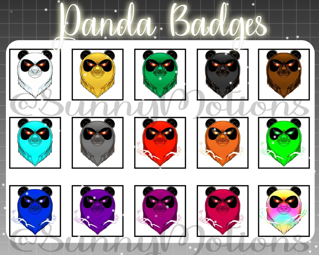 15 Panda Twitch Loyalty Sub Bit Badges / Kawai Animal Emoji / Cool ...