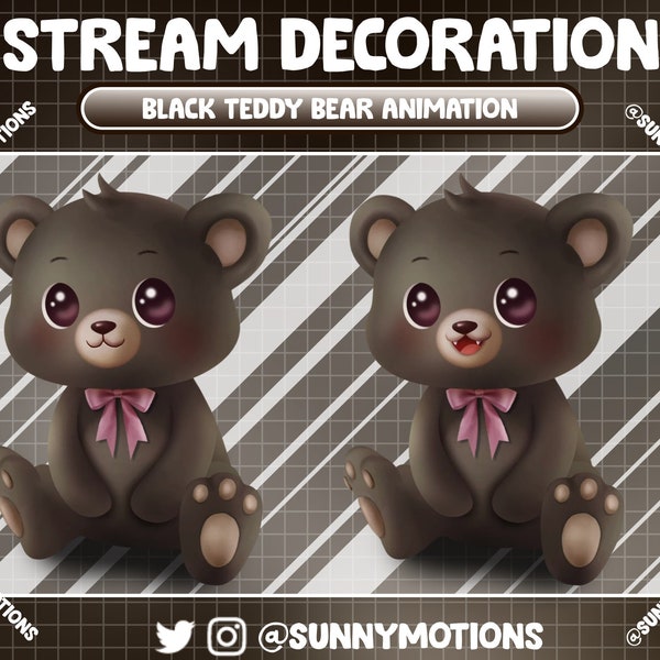 Stream Overlay Teddy Bear - Etsy