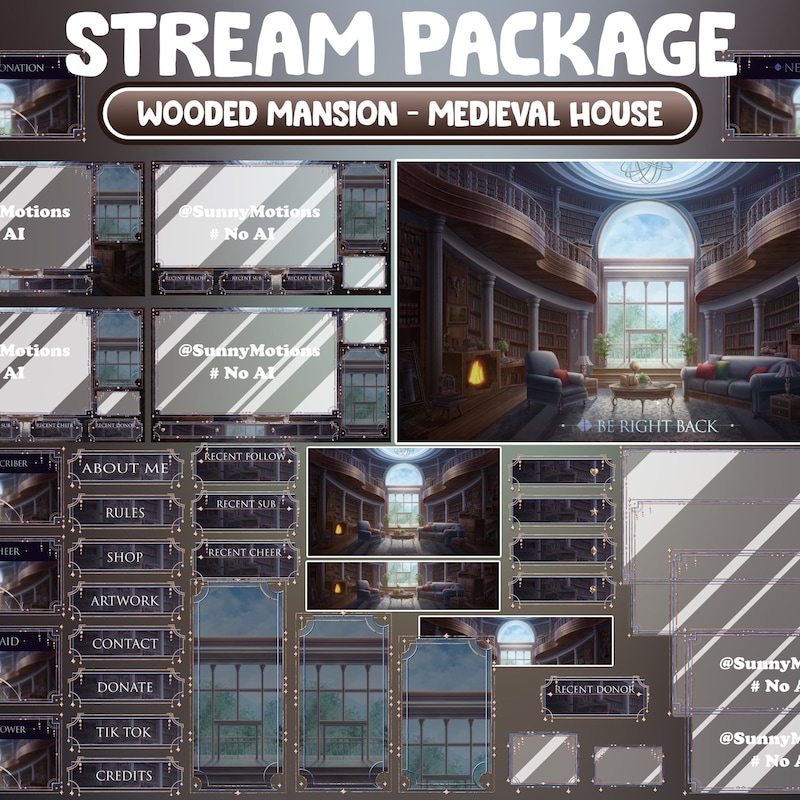 Library Stream Scenes - Etsy