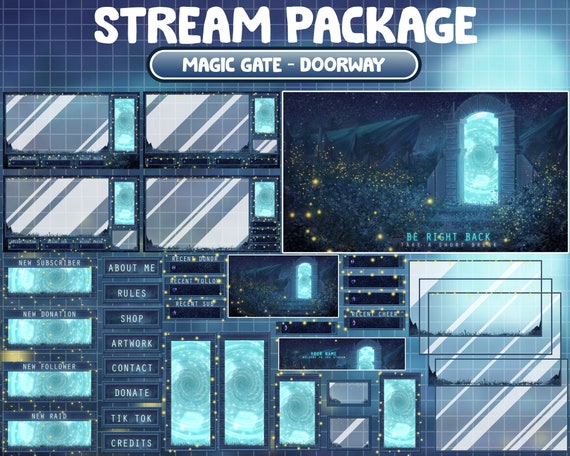 ANIMATED Twitch Overlay Stream Package / Magical Gate / - Etsy