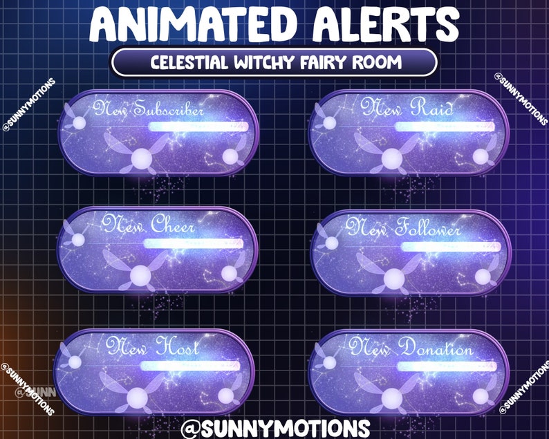 Animated Twitch Stream Package Overlay: Light Fairy Flying in - Etsy