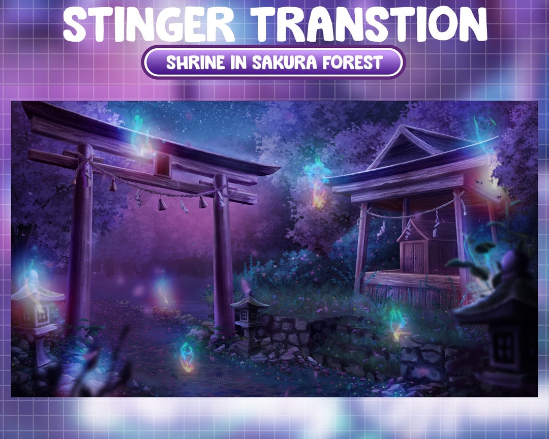 Shrine With Soul Flames at Night Twitch Stream Stinger Transition ...