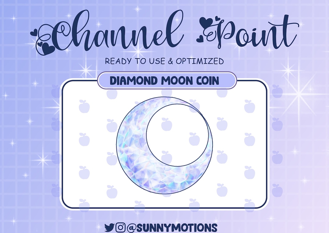 Diamond Blue Moon Channel Point Redeem for Twitch, Crescent Moon Stream ...
