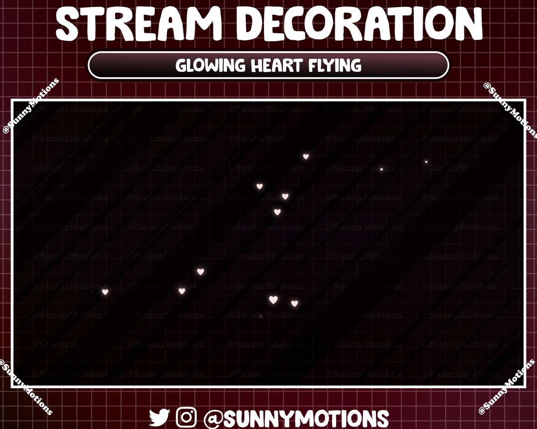 Animated Stream Decoration: Aesthetic Glowing White Heart Flying ...