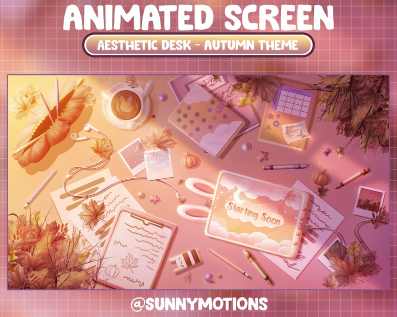 Animated Twitch Stream Package Overlay / Retro Lofi Desk / - Etsy