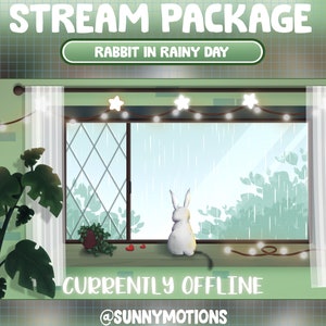 FULL ANIMATED Twitch Stream Package / Cute Dark Dreamy Rabbit - Etsy
