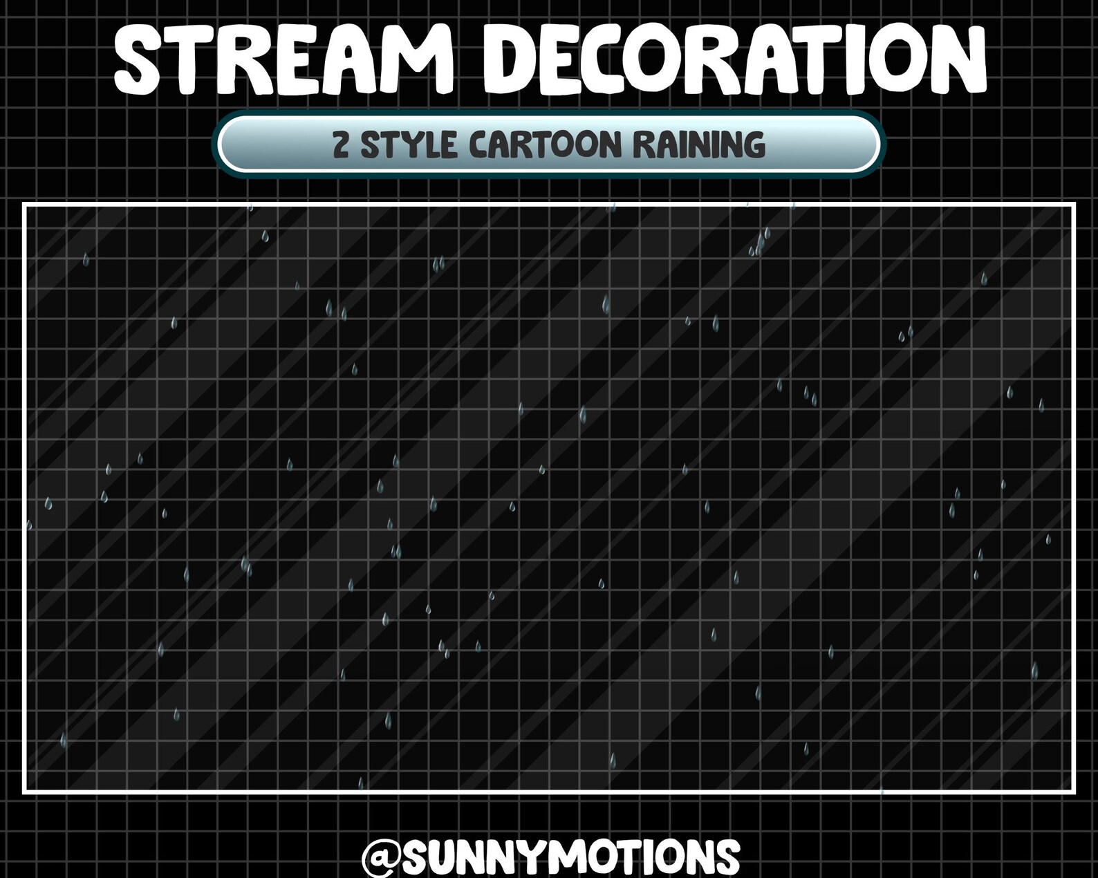 2 Animated Stream Decoration Cartoon Rain Falling: Light Heavy Rainy ...