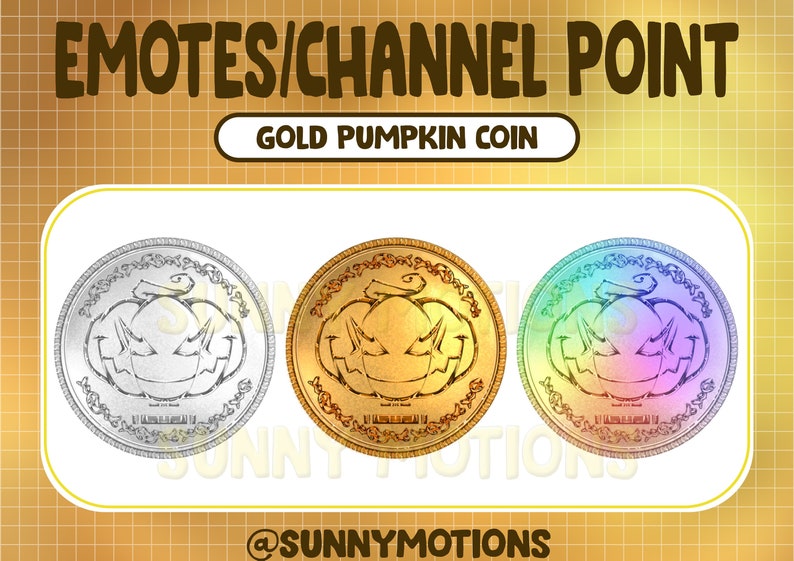 Twitch Cool Pumpkin Coin Emotes / Halloween Channel Points / Cute Fruit ...
