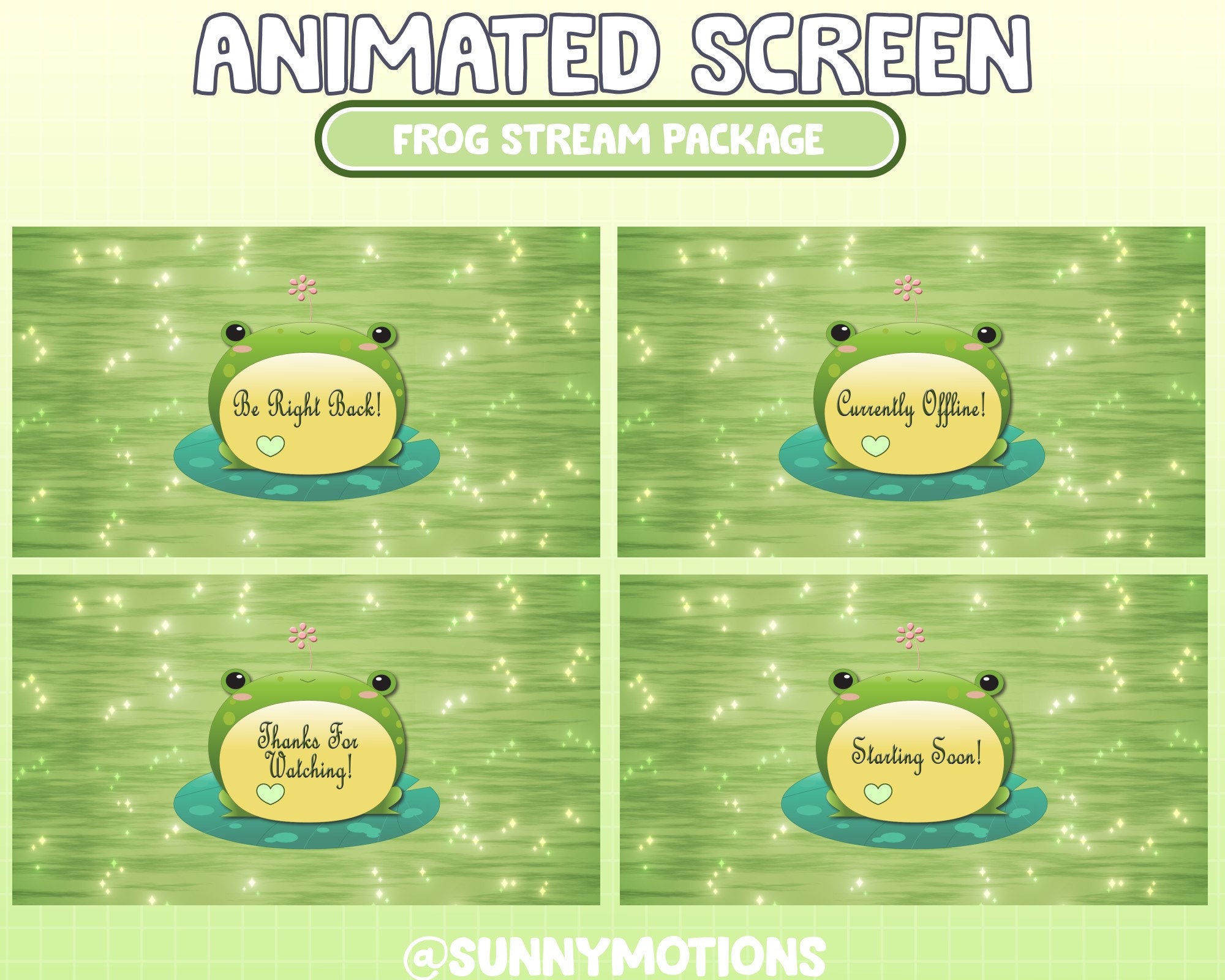 Art & Collectibles Panels Green Overlay | Animated Froggy Twitch ...