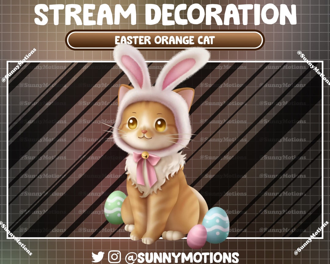 Animated Stream Decoration: Lo-fi Aesthetic Easter Orange Tabby Cat ...